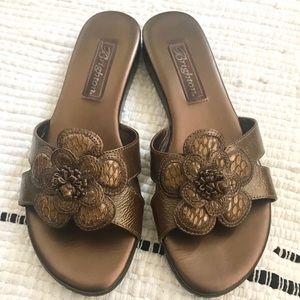 Brighton Shoes | Signature Black Heel Leather Sandals | Poshmark